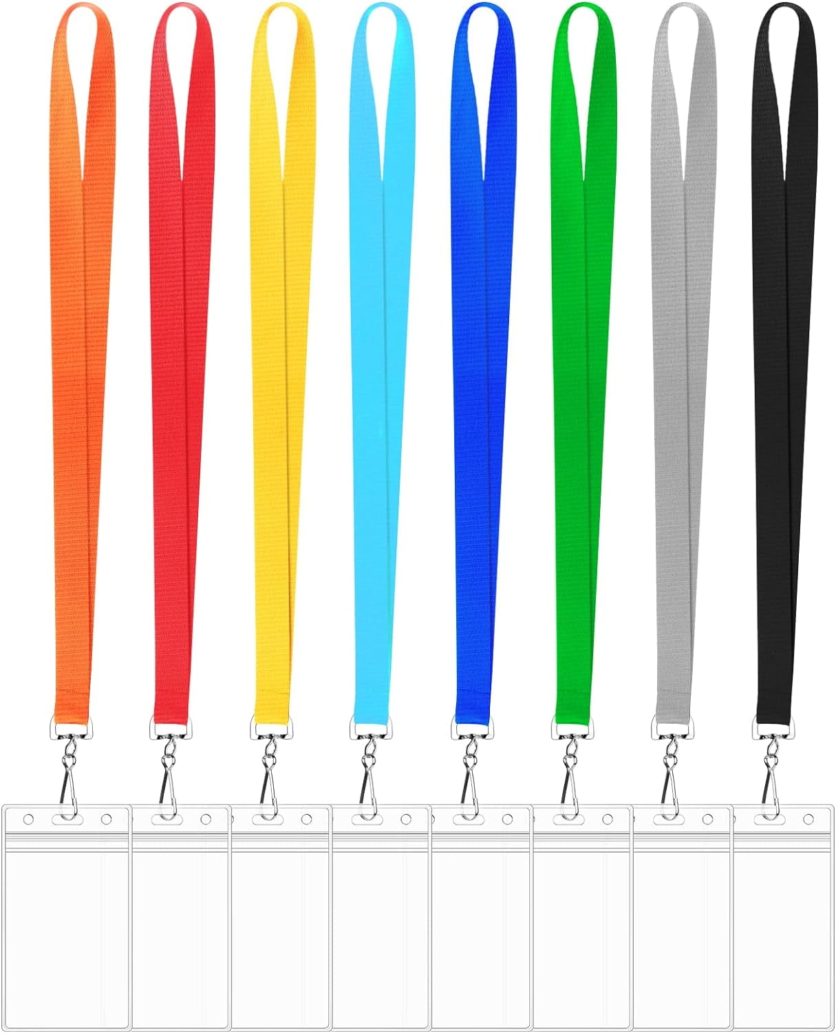 8 Pack Cruise Lanyard with Waterproof ID Card Holder, Colorful Solid ...