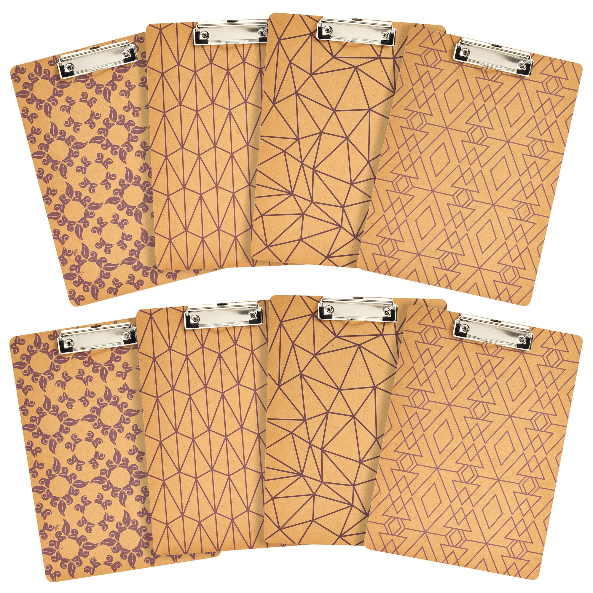 Juvale 8 Pack Cute Wooden Clipboards, Low Profile Clip, Fits Letter ...