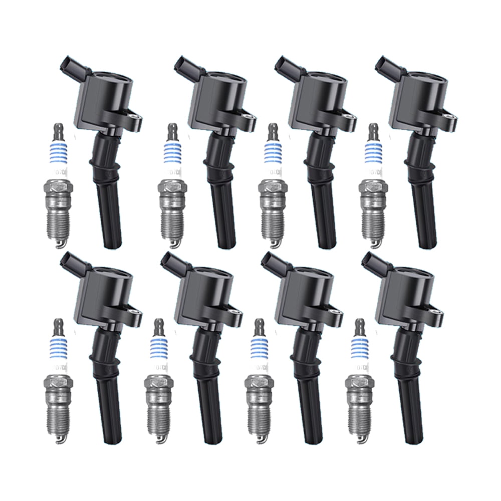 8-Pack DG508 Ignition Coils and SP413 OEM Spark Plugs, Fit Ford Lincoln ...