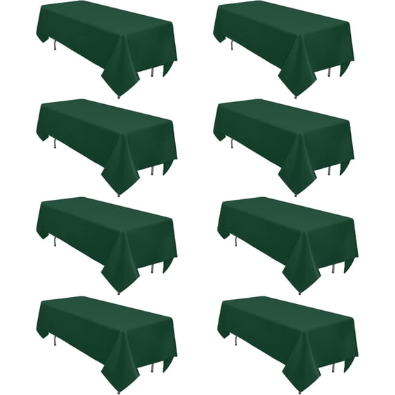 8 Pack Dark Green Tablecloth 60 x 102 Inch Rectangular Tablecloth for 6 ...