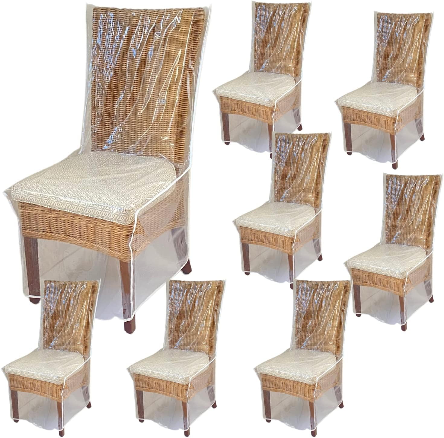 8-Pack Dining Room/Kitchen Chair Cover/Protector - Clear PVC Vinyl - No ...