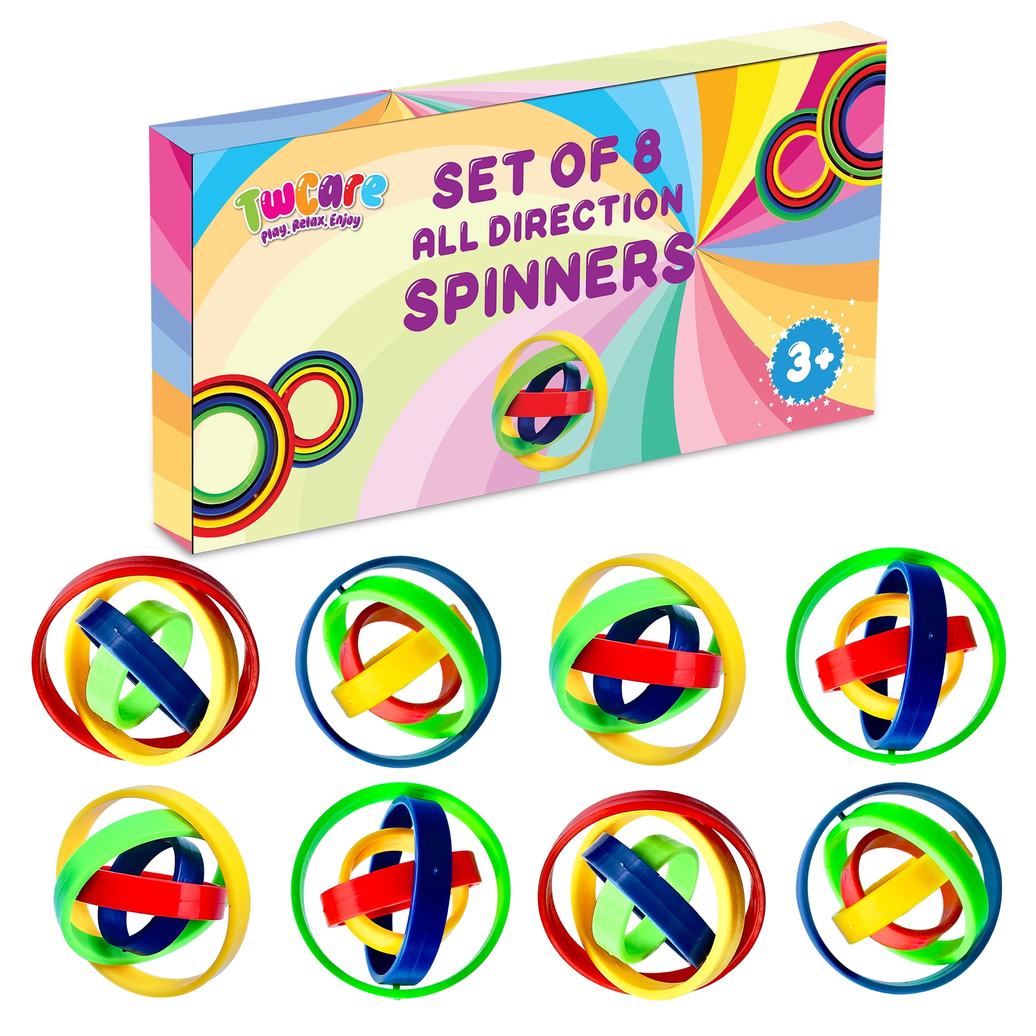8 Pack All Directions Hand Fidget Spinners for Kids Adults Boys Girls ...