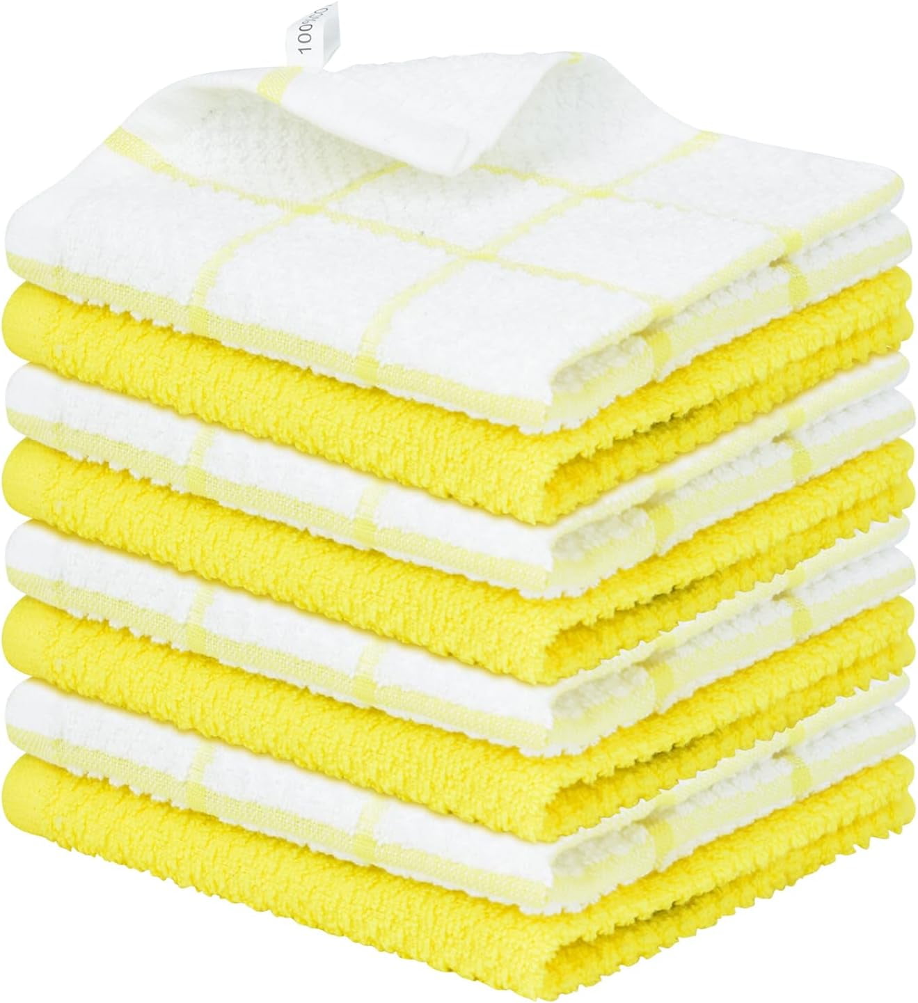 8 Pack Dish Cloths for Washing Dishes, 100% Cotton Reusable Cleaning ...