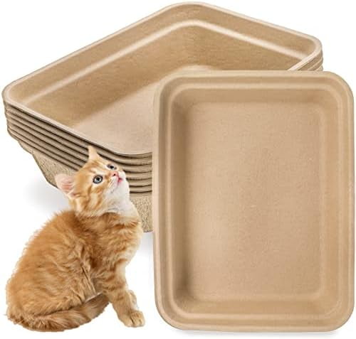 8 Pack Disposable Pet Litter , Paper Litter Tray - 16.7" X 13" X 4 ...