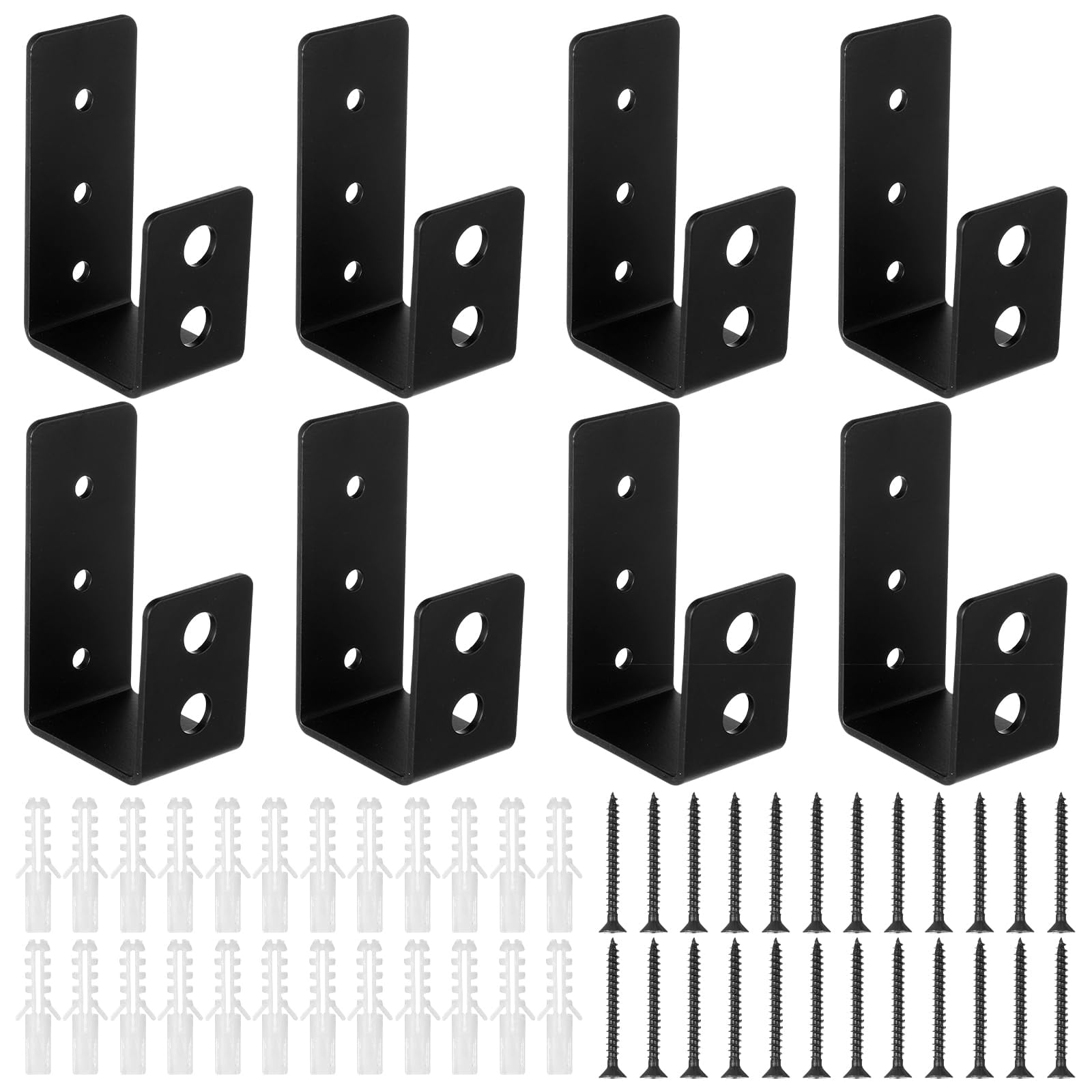 8 Pack Door Barricade Brackets, Open Bar Holder U Bracket with Screws and Anchors, Heavy Duty ...