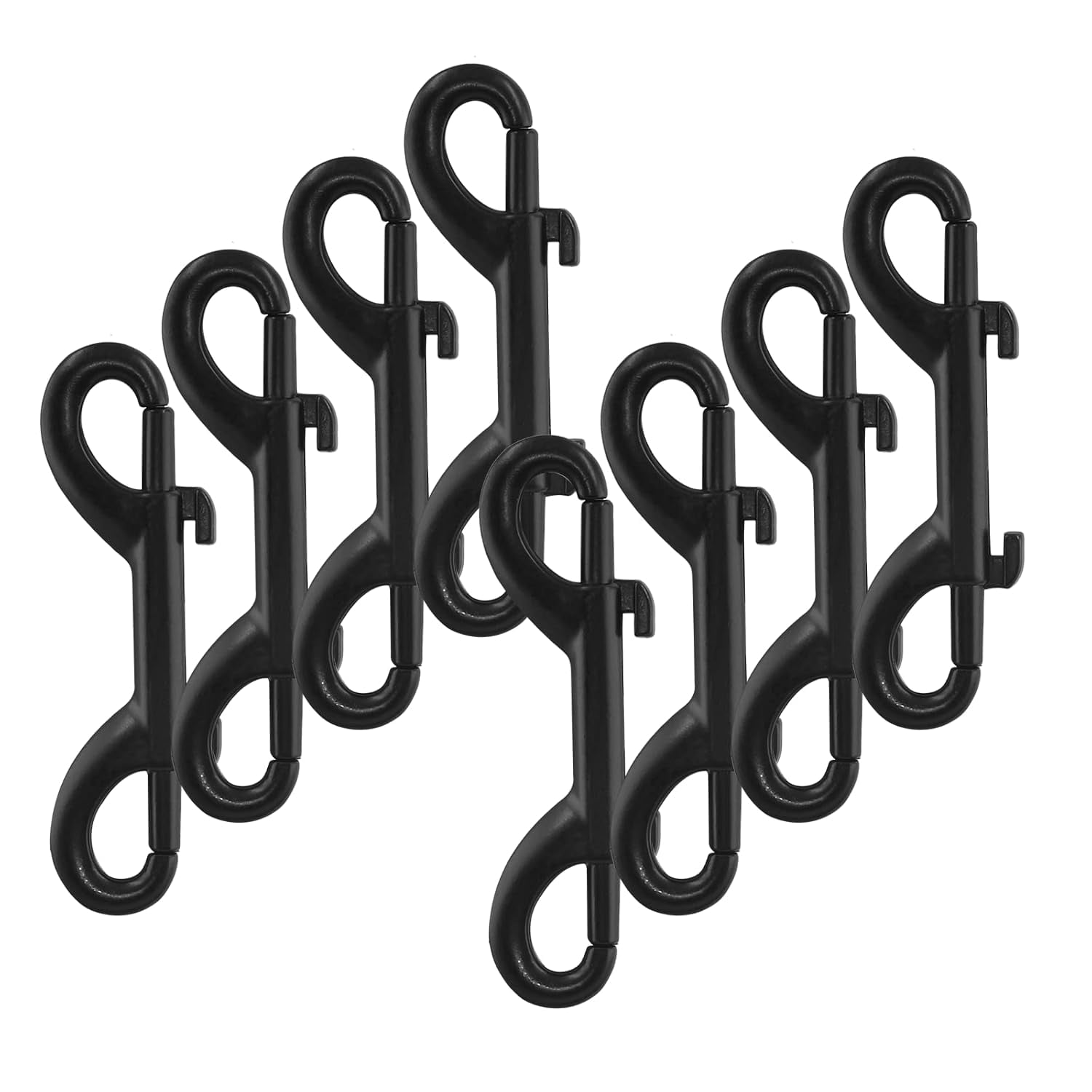8 Pack Double Ended Snap Hooks Black Bolt Snap Hooks Metal Double End Clips,3.5" Multipurpose ...