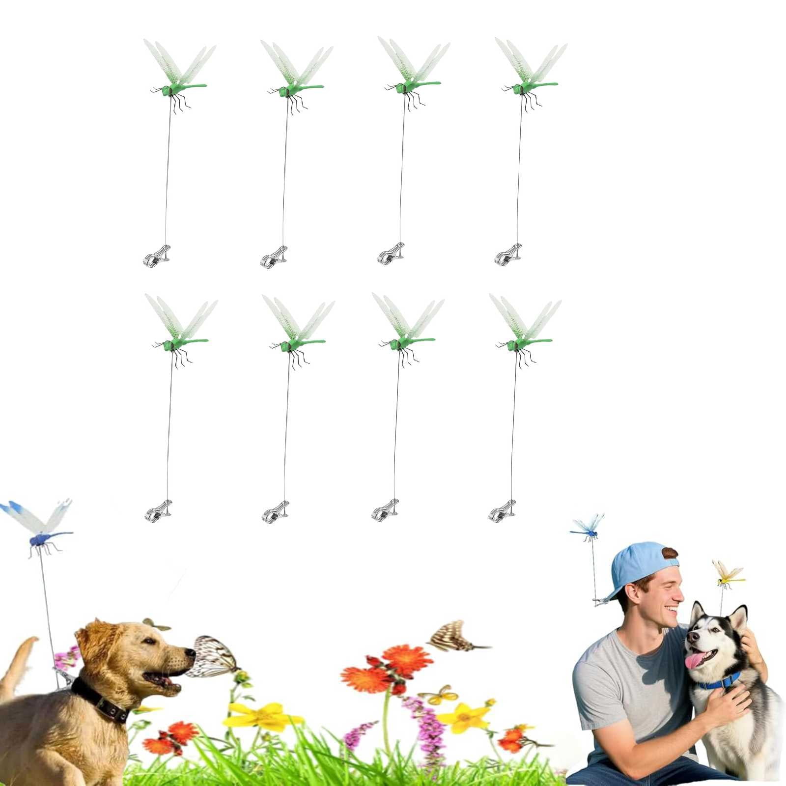 8 Pack Dragon Fly Clips for Bugs Repellent, Outdoor Dragonfly Clips to ...