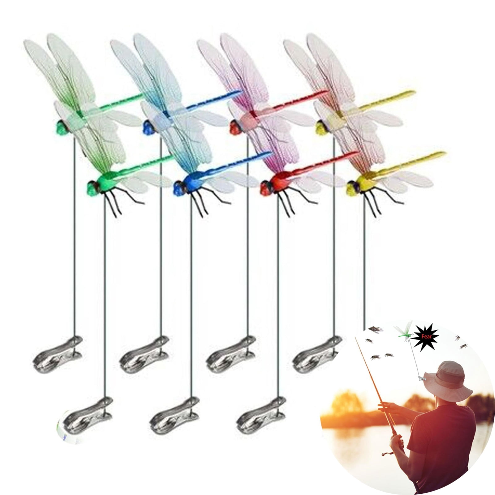 8 Pack Dragonfly Clip Bug Repellent - 3D Hat Clips for Garden Decor ...