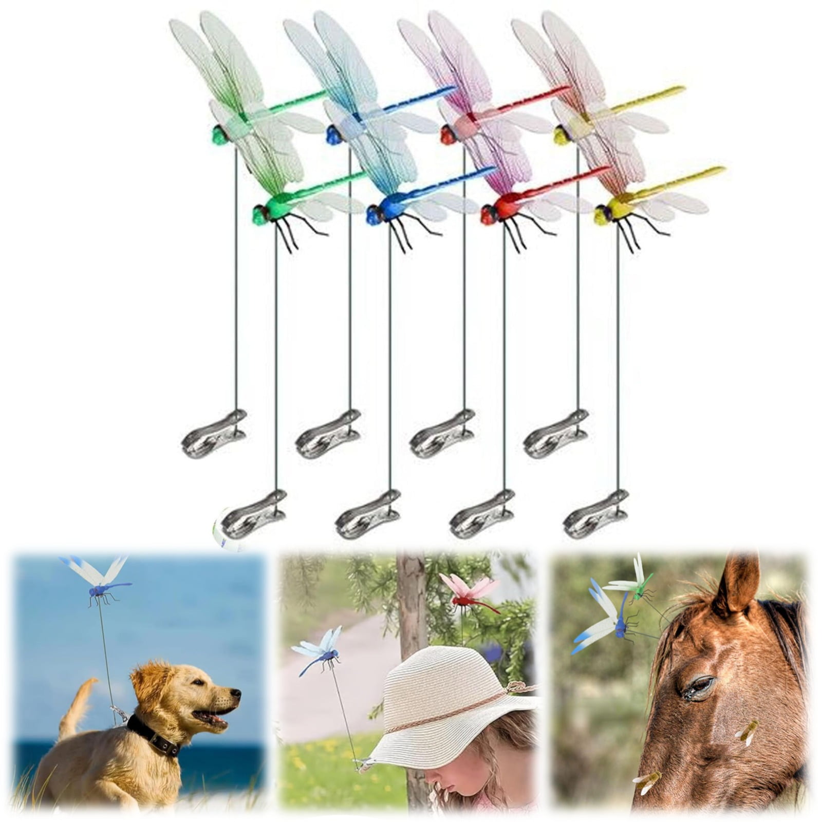 8 Pack Dragonfly Clip Bug Repellent - 3D Realistic Dragonfly Garden ...