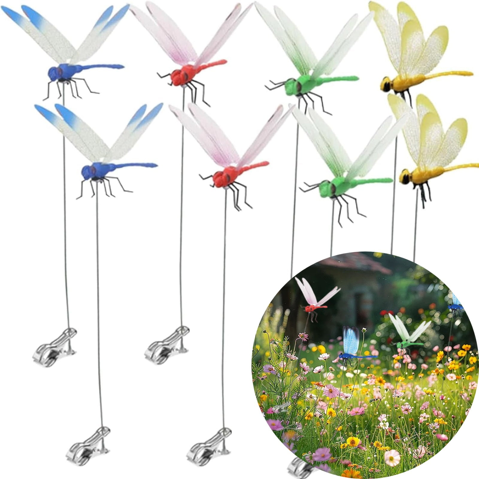 8 Pack Dragonfly Hat Clip Bug Repellent - Clip-on Dragonfly for Garden ...