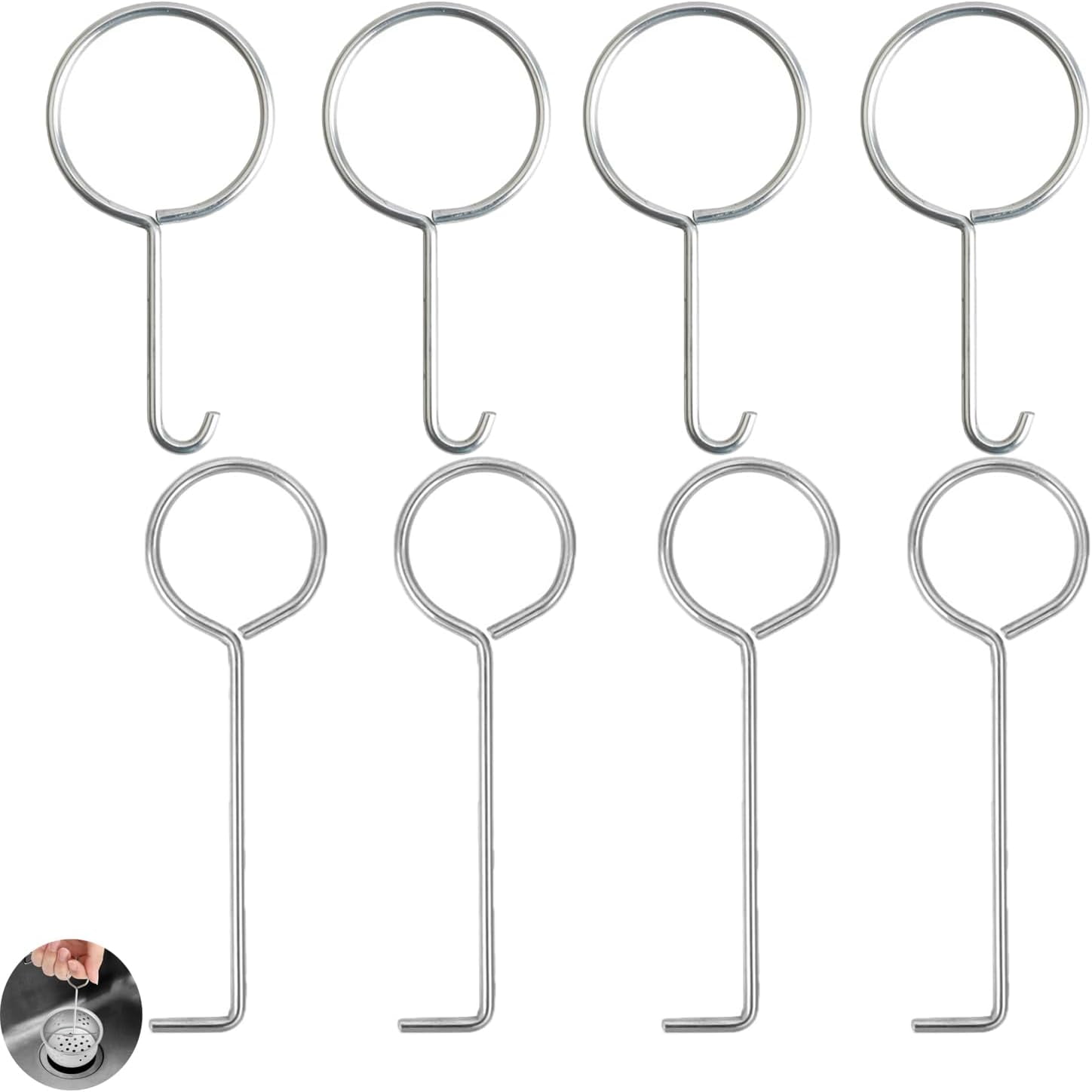 8 Pack Drain Key Lifting Hooks Stainless Steel Shower Drain Hair ...