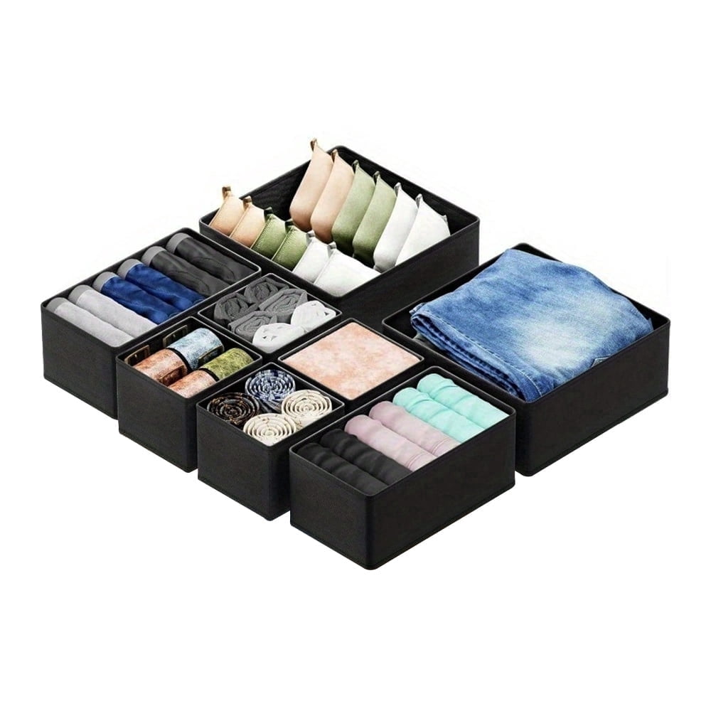 8 Pack Drawer Organizer Clothes, Foldable Fabric Dresser Organizer ...