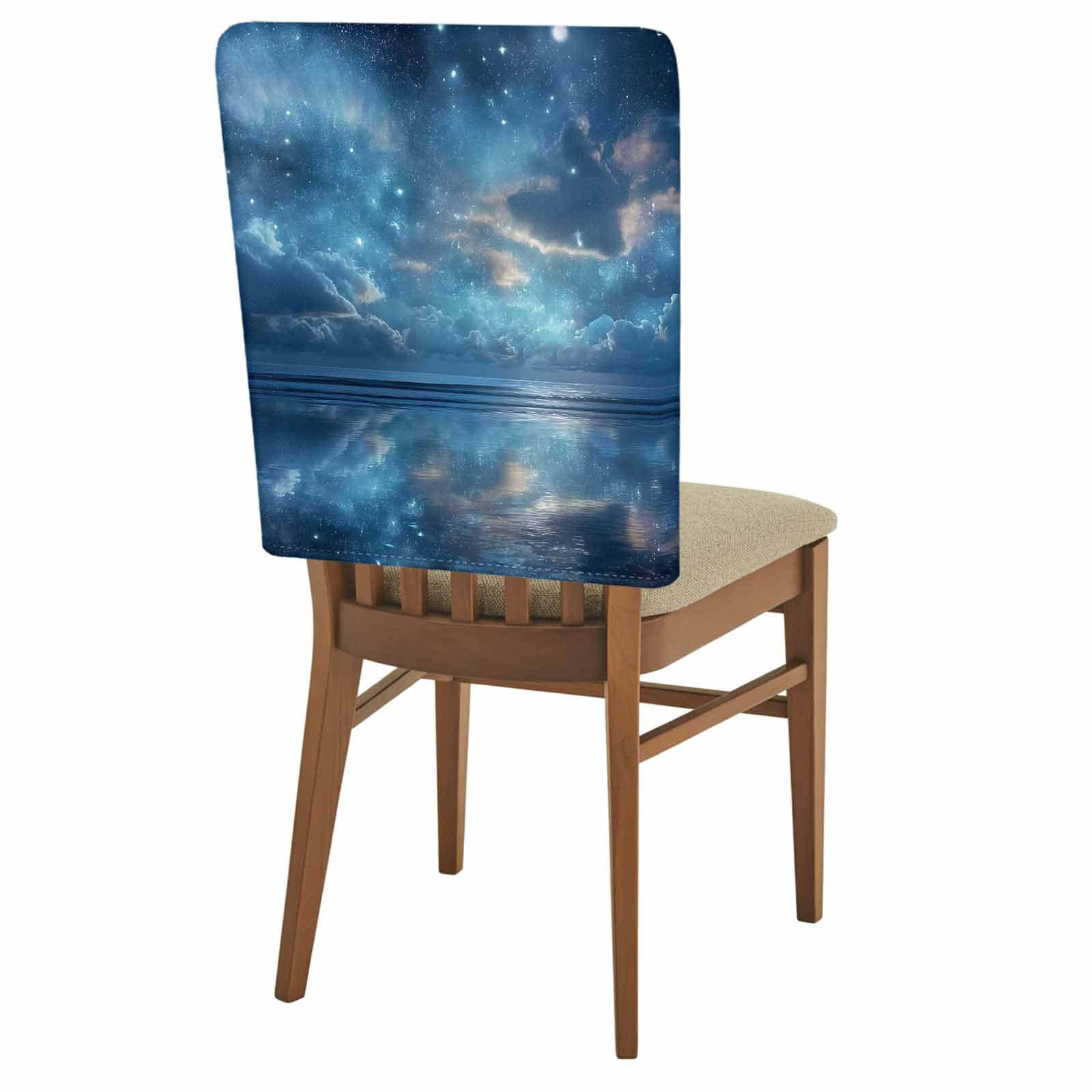 8 Pack Dreamy Clouds Chair Back Covers Star Sea Sky Horizon Blue ...