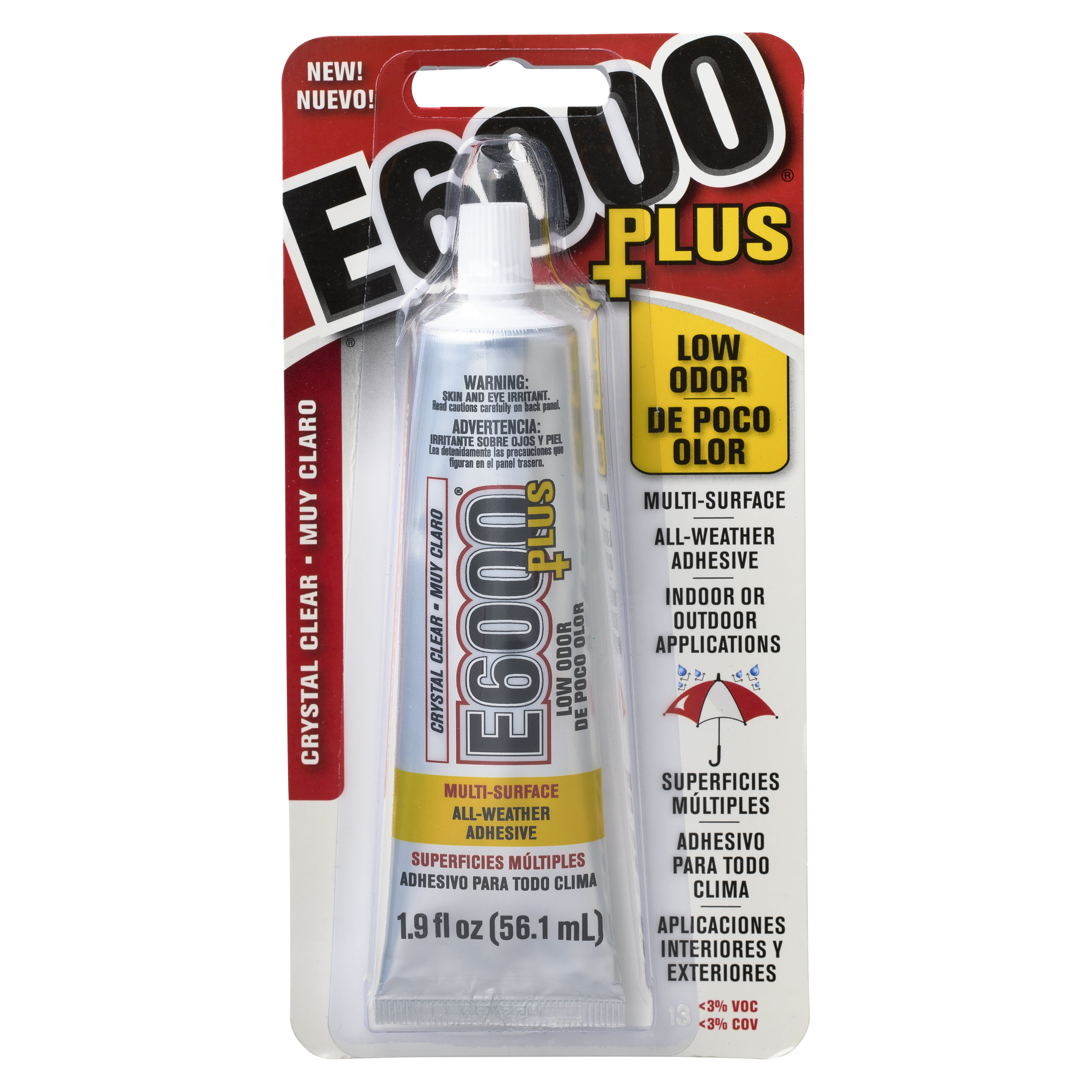 8 Pack: E6000® Plus Crystal Clear All-Weather Adhesive - Walmart.com