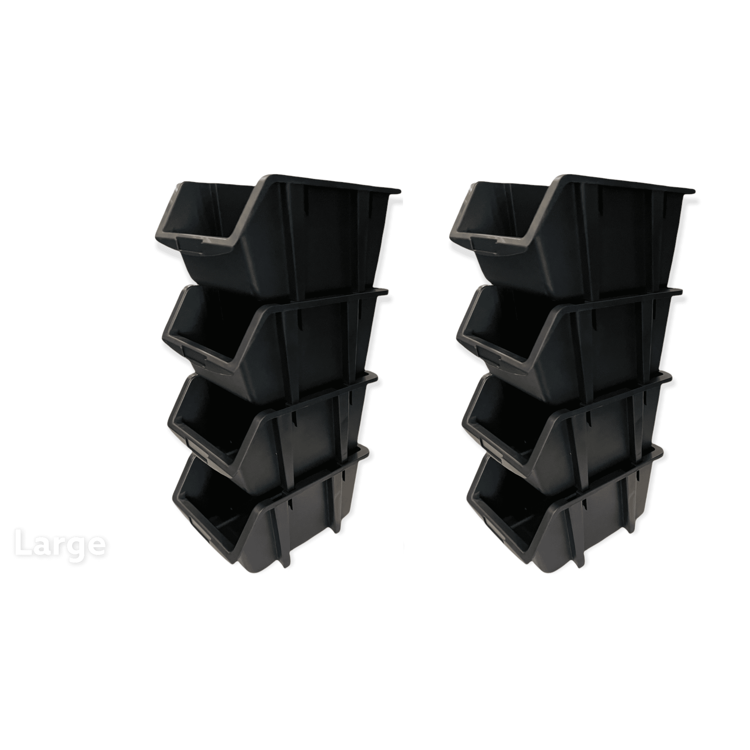 8 Pack Extra Large Heavy-Duty Stackable Storage Bins Made from Recycled ...
