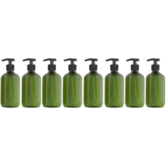 8 Pack Empty Lotion Pump Bottles 500ml, Transparent PET Plastic Soap ...