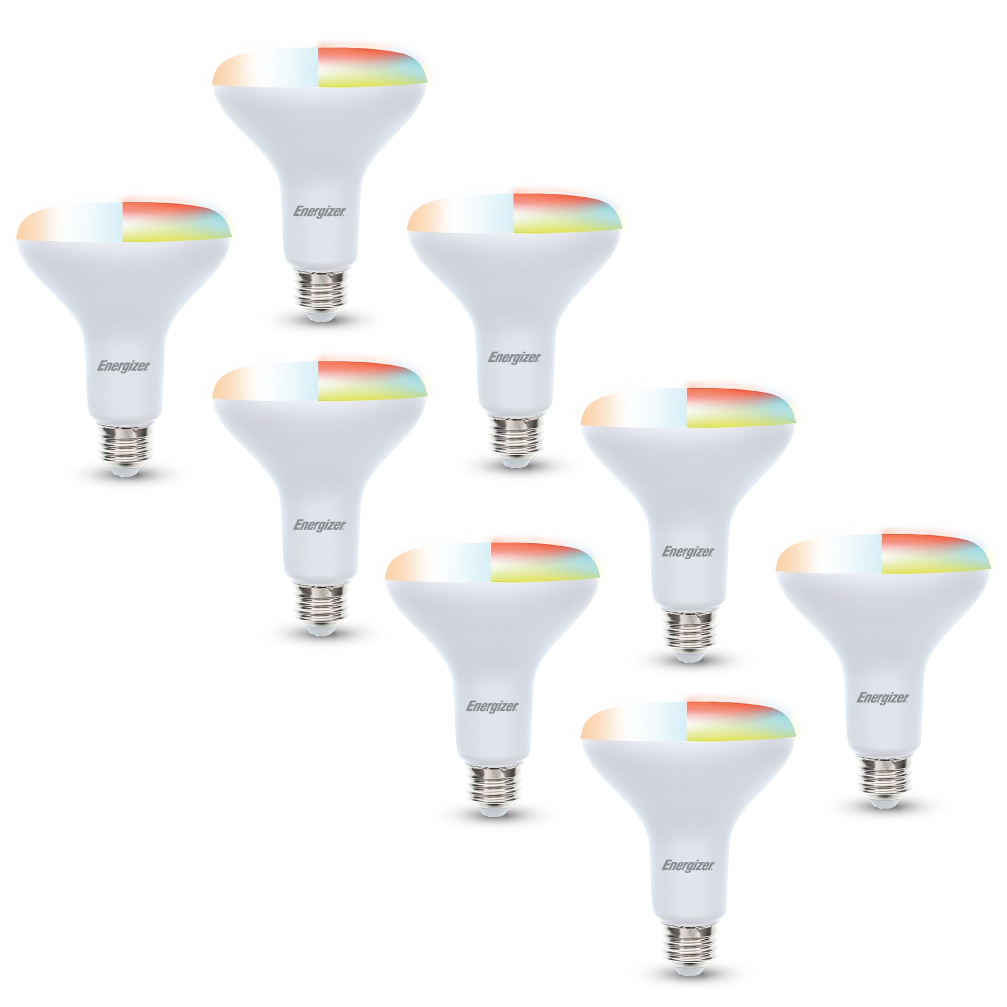 8-Pack Energizer Smart LED Bulb Multi-Color and Multi-White, BR30, 800 ...