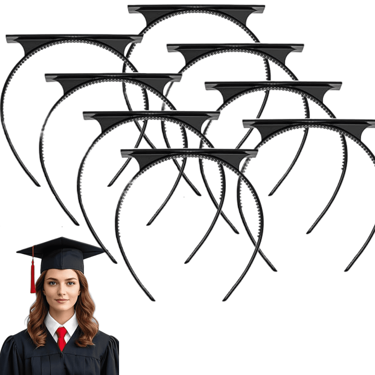 8 Pack Enlarged Graduation Cap Headband - Grad Cap Headband, Don't ...