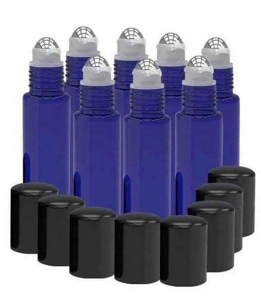 8 Pack - Essential Oil Roller Bottles [Metal Chrome Roller Ball] 10ml ...