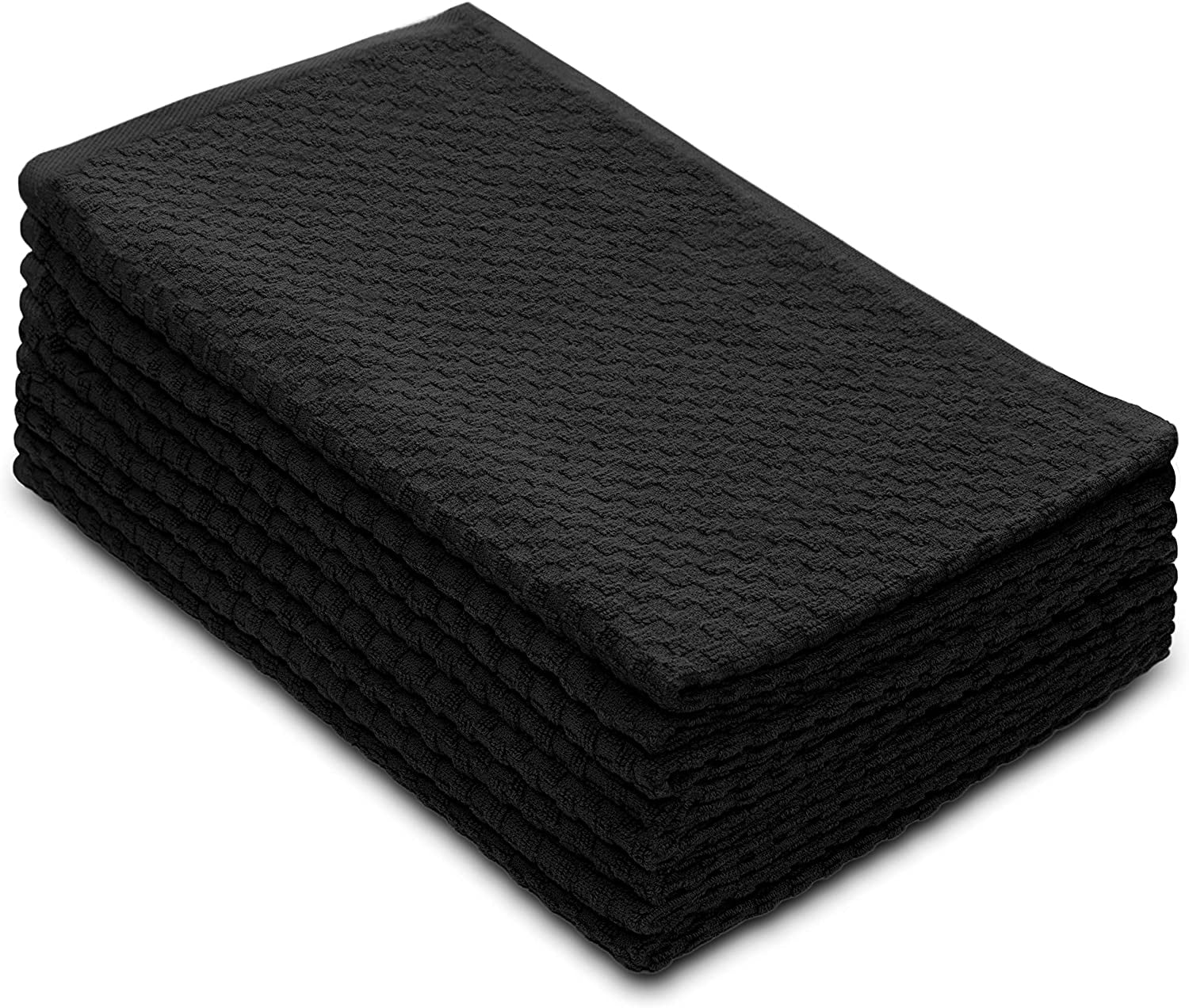 8 Pack Euro Cafe Waffle Weave Terry Kitchen Towels - 16x28 Inches ...