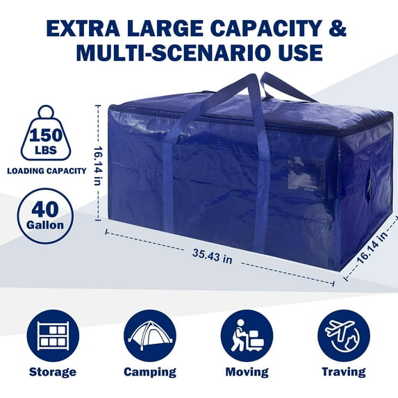 8 Pack Extra Heavy Duty Large Moving Bags with Strong Zipper & Carry ...