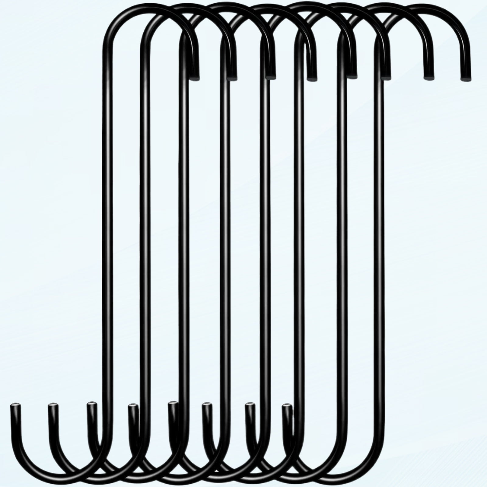 8 Pack Extra Large 10 Inch S Hooks for Hanging, Heavy Duty Molded S ...