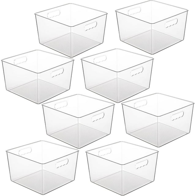 8 Pack Extra Large Clear Plastic Storage Bins,11x11 Cube Acrylic ...