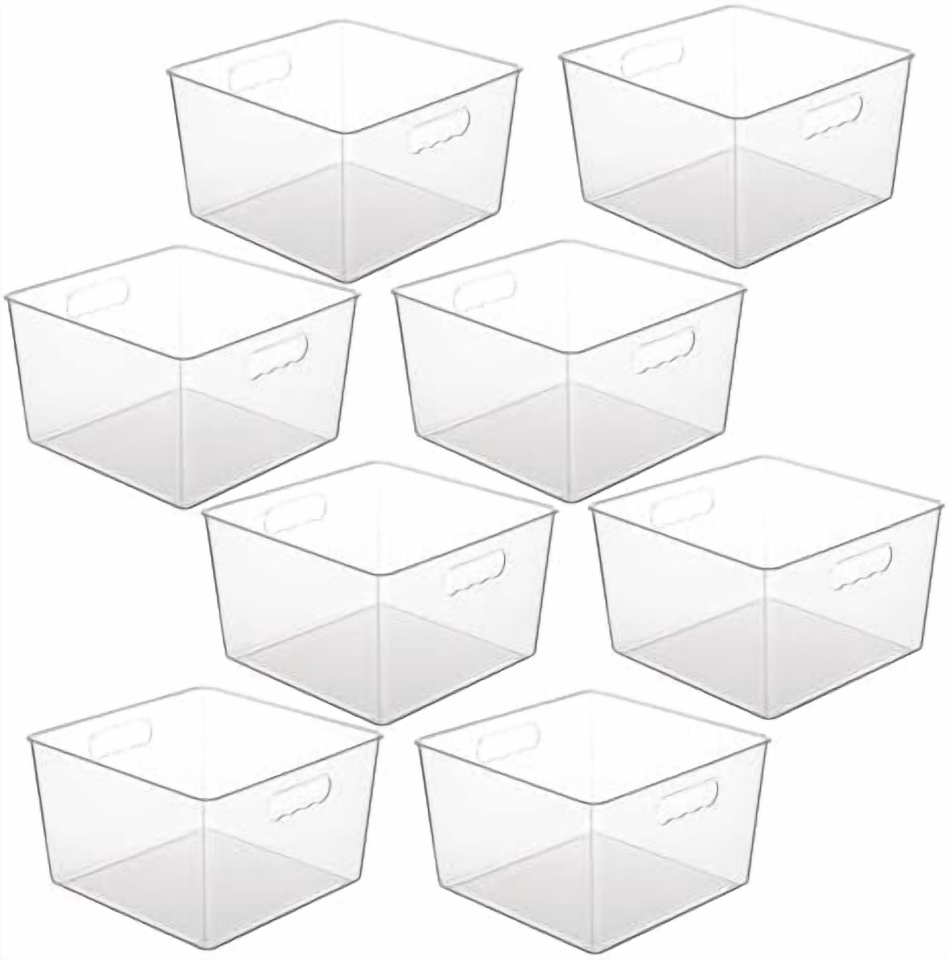 8 Pack Extra Large Clear Plastic Storage Bins,11x11 Cube Acrylic ...