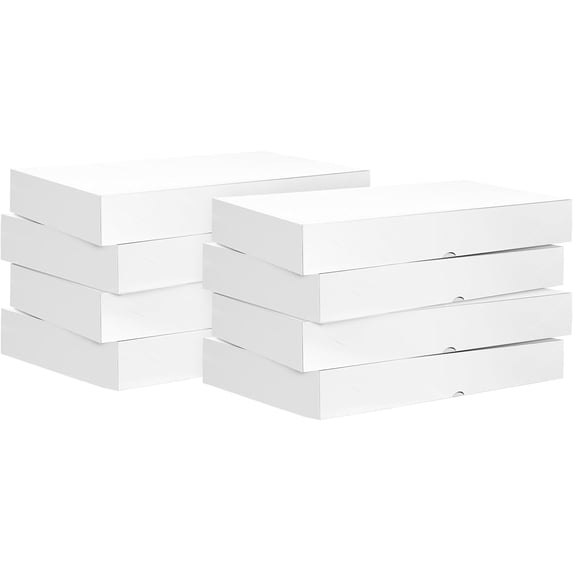 8 Pack Extra Large Gift Boxes with Lids, 17 x 11 x 2.4 Inches White ...