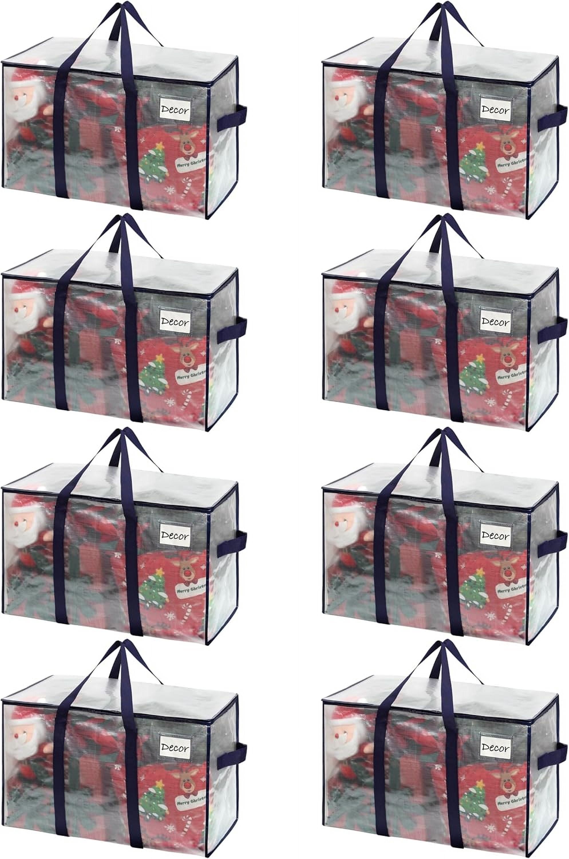 8 Pack Extra Large Heavy Duty Moving Bags and Christmas Storage Bins ...