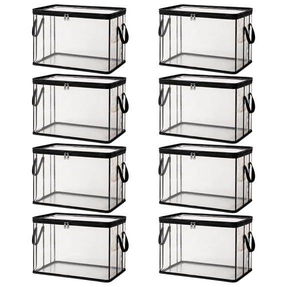8 Pack Extra Large Heavy Duty Moving Bags, Clear Storage Bins with Lids ...