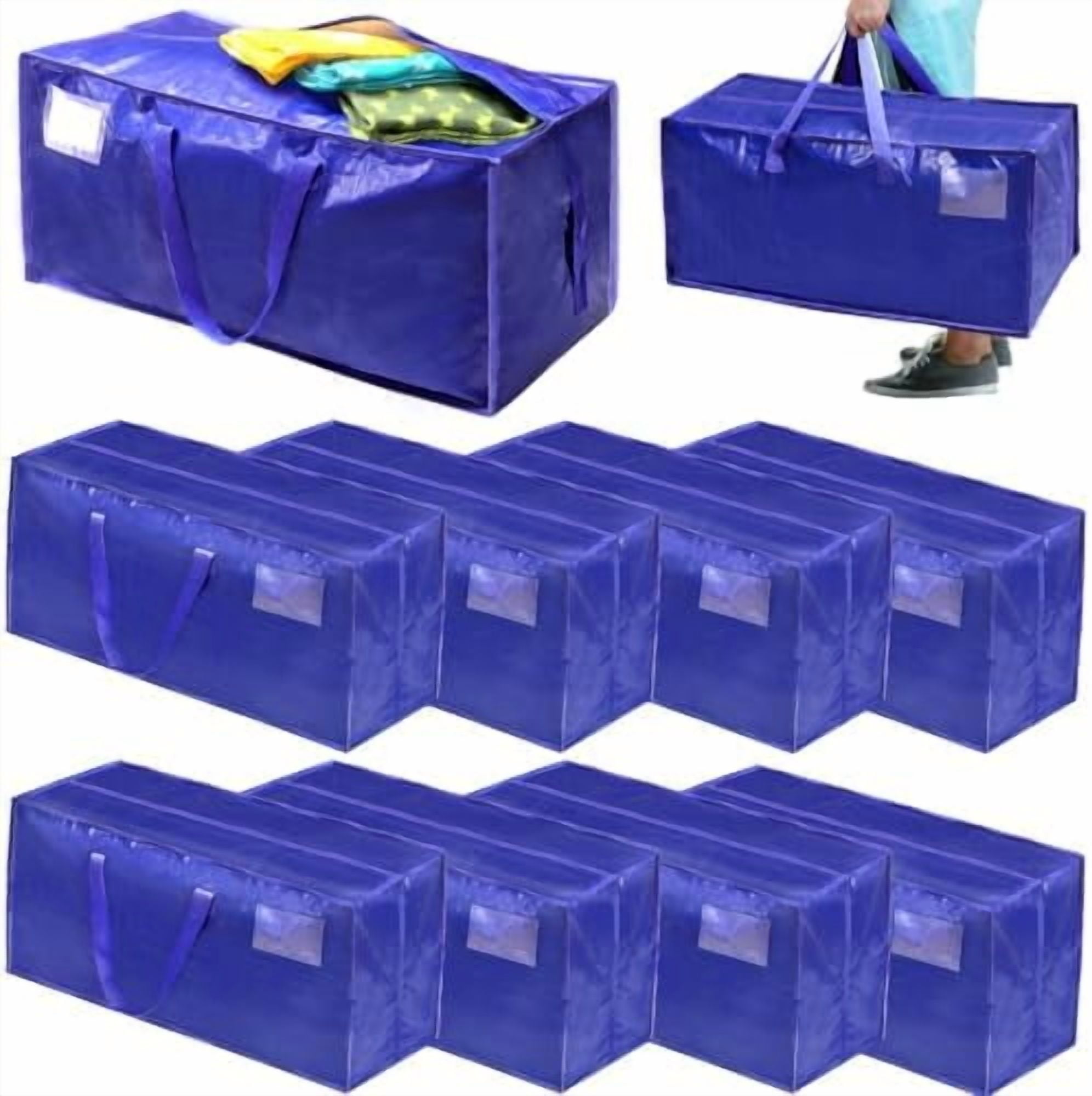 8 Pack Extra Large Moving Bags, 91L Heavy Duty Storage Tote Bins, Space ...