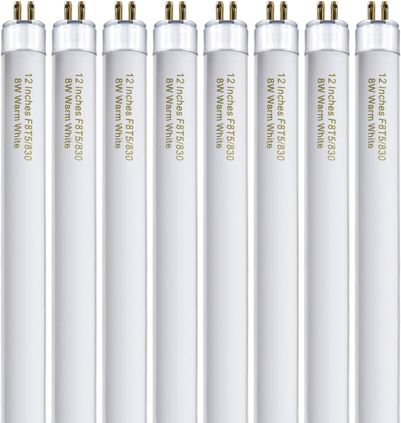 8 Pack F8T5/WW Fluorescent Bulbs Warm White, 12 inch Under Cabinet ...