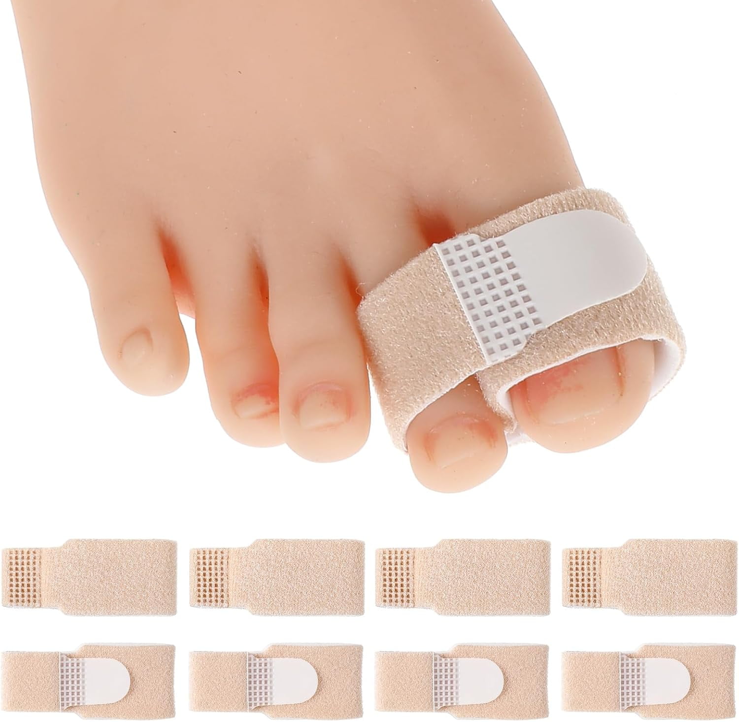 8 Pack Fabric Hammer Toe Corrector, Reusable Fabric Buddy Toe Wraps for ...