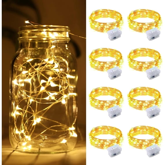 8 Pack Fairy Lights Battery Operated, 7ft 20 Mini LED Fairy String ...