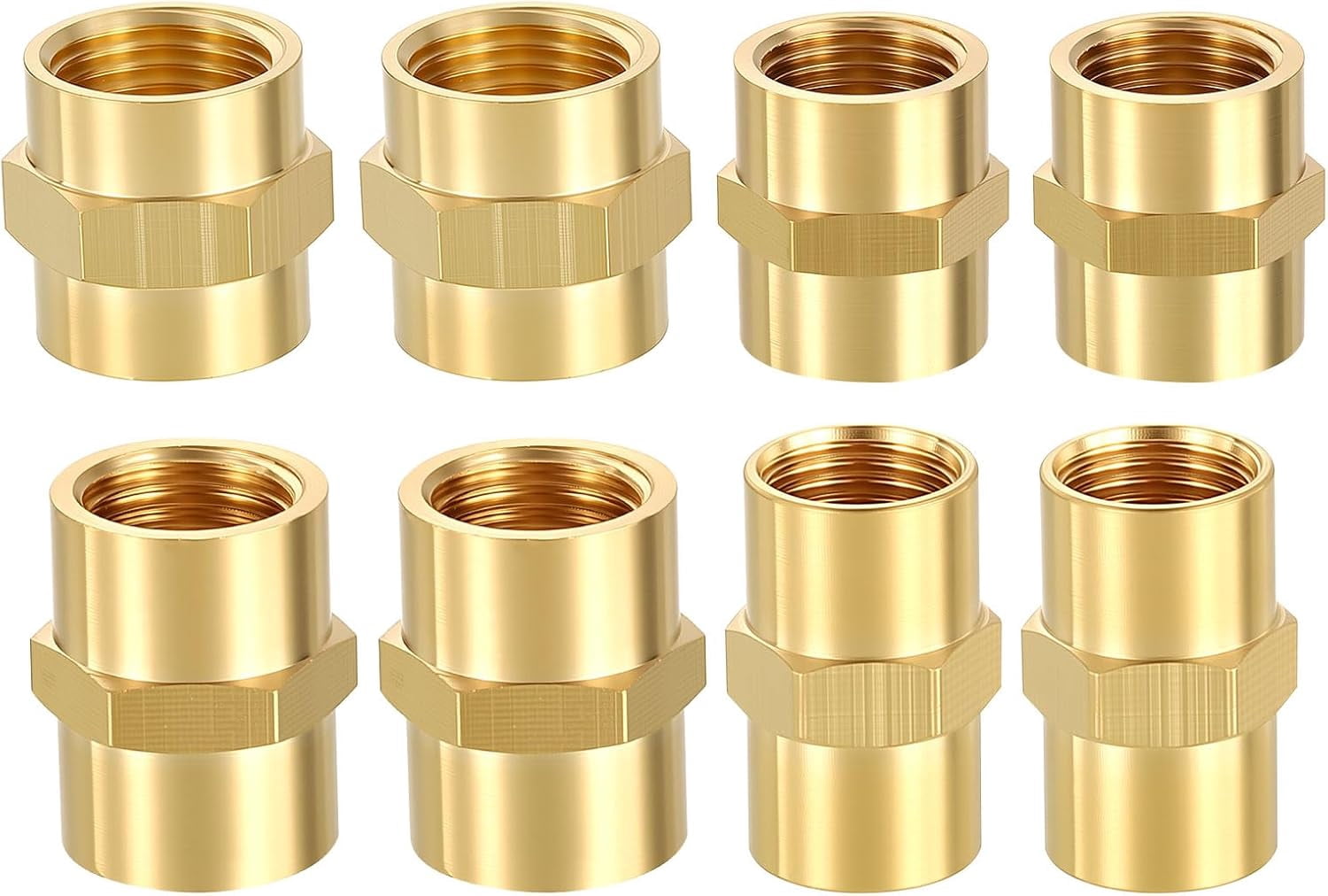 8 Pack FeMale NPT to Adapter Set, Each of 2, 1/4" x 1/4", 3/8" 3/8", 1/ ...