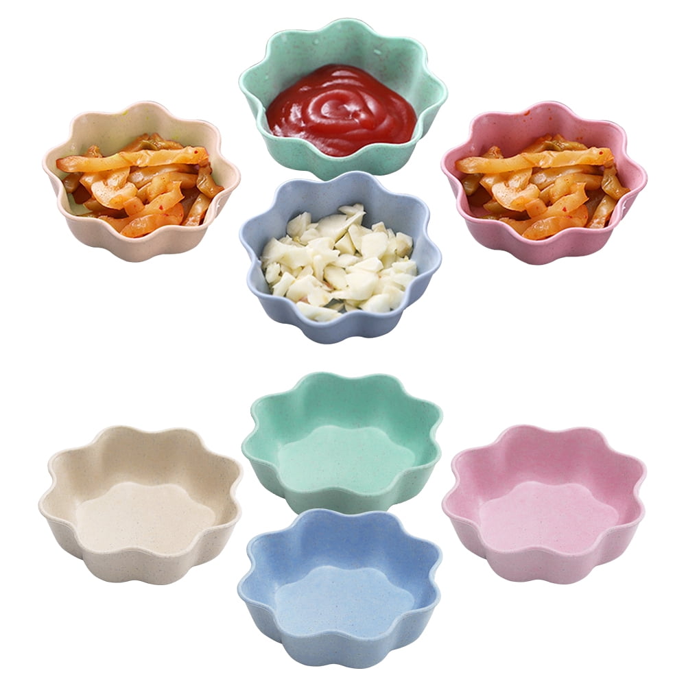 8 Pack Flower-shaped Dipping Dish Bowls Seasoning Plates, Soy Sauce ...