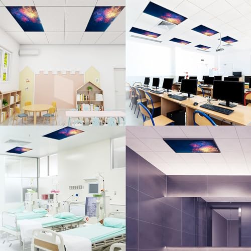 8 Pack Fluorescent Light Covers for Ceiling Lights Fireworks Colors ...