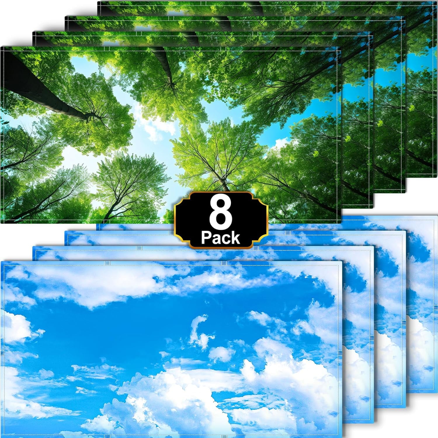 8 Pack Fluorescent Light Magnetic Covers, Mix Light Covers for Ceiling ...