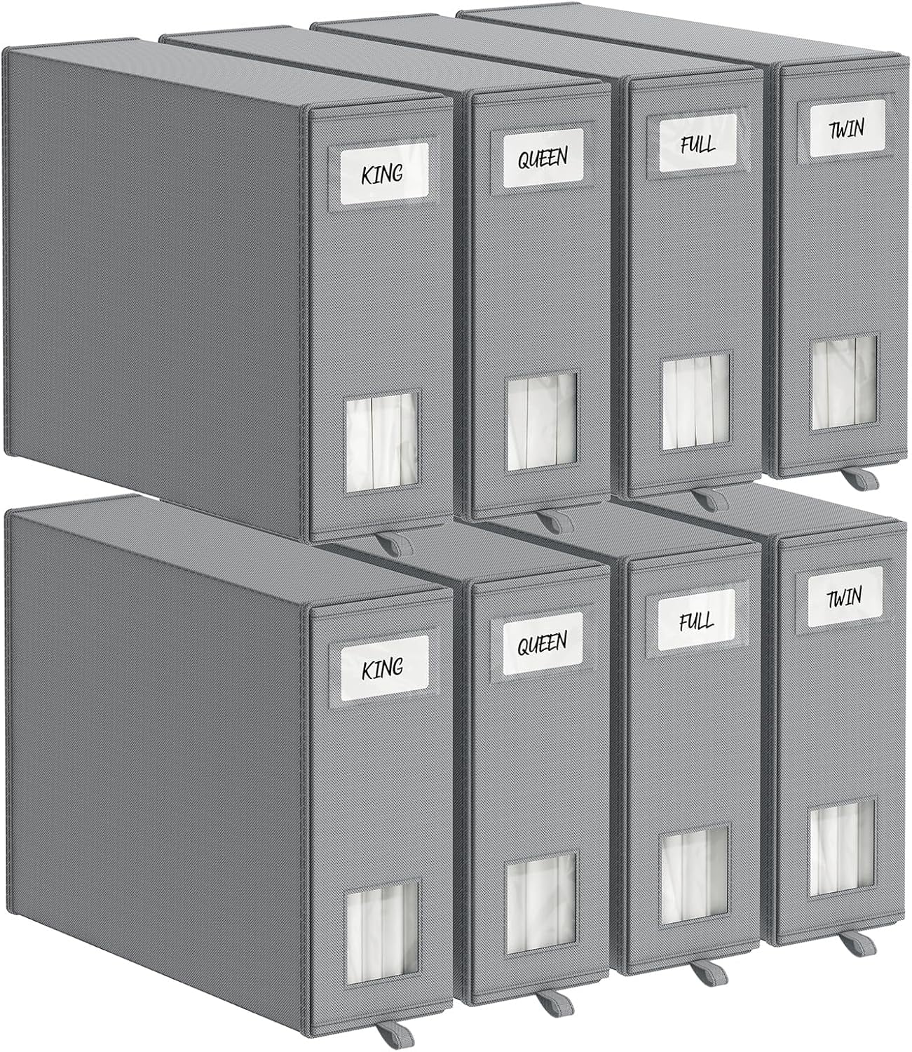 8 Pack Foldable Bed Sheet Organizers and Storage Box for Linen Closet ...