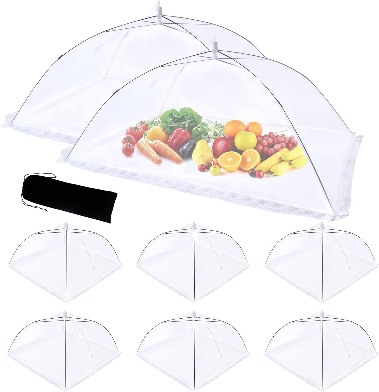 8 Pack Food Tents Food Covers for Outside Mesh Screen Include 2 Extra ...