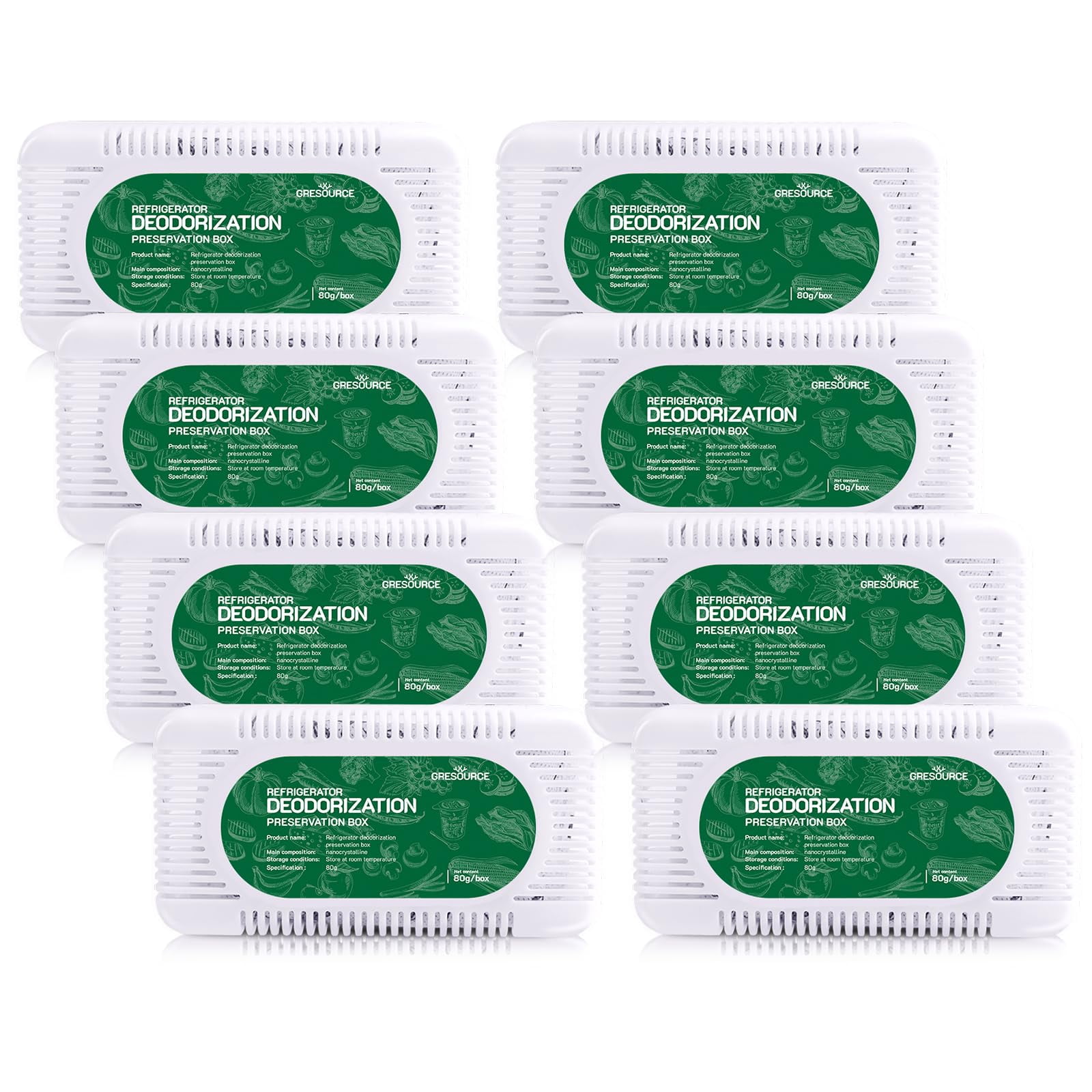 8 Pack Fridge Deodorizer, Refrigerator and Freezer Deodorizer Odor ...