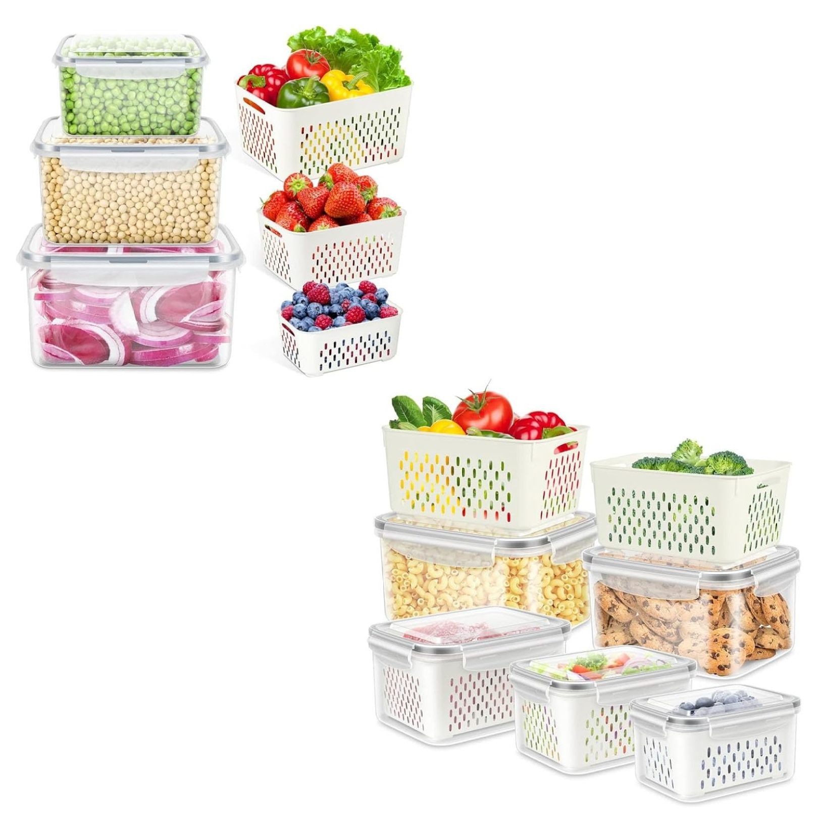 8 Pack Fruit Storage Containers for Fridge, Produce Saver Vegetable ...