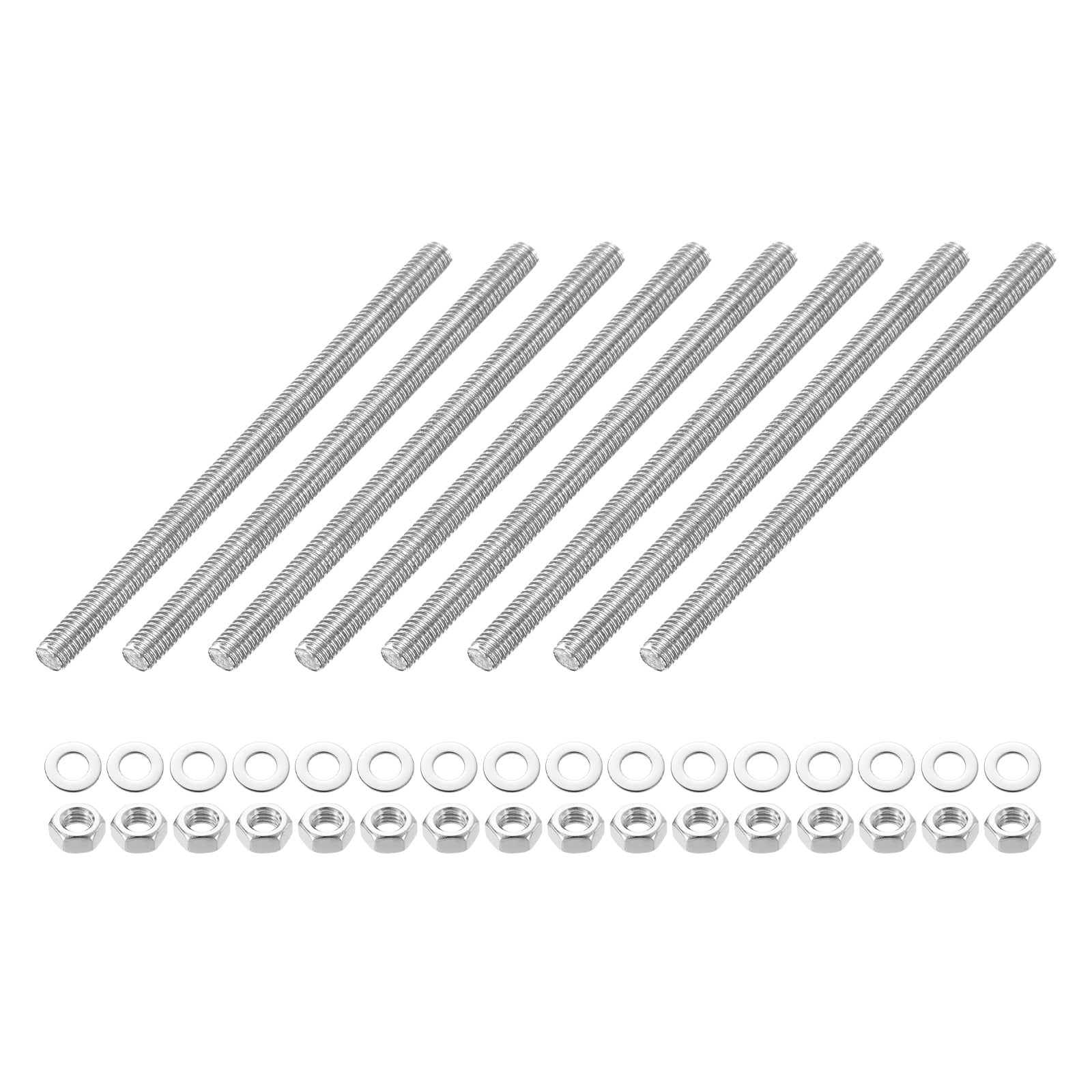 8 Pack Fully Threaded Rod, M3 x 50mm 201 Stainless Steel Right Hand ...