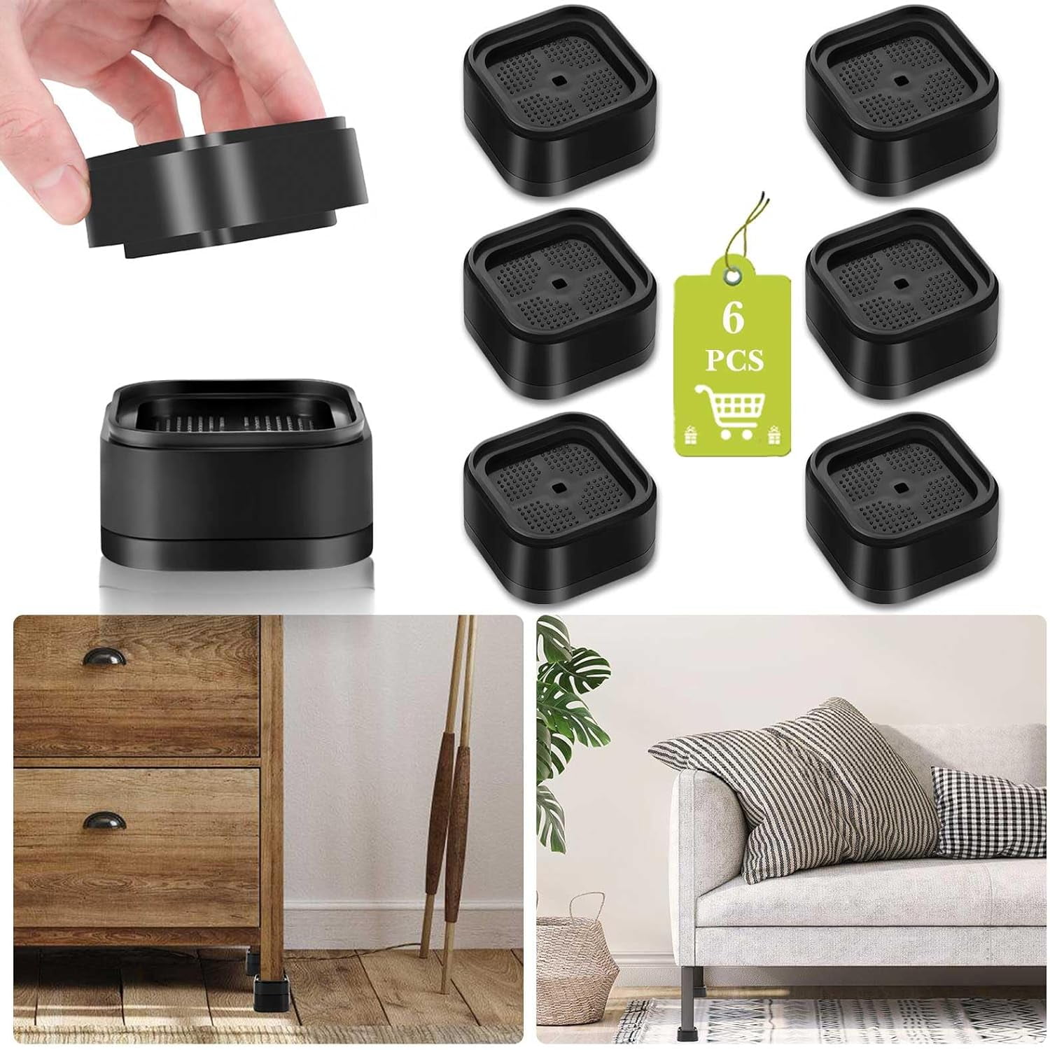 8 Pack Furniture Risers 1 or 2 Inch, Adjustable Bed Risers Heavy Duty ...