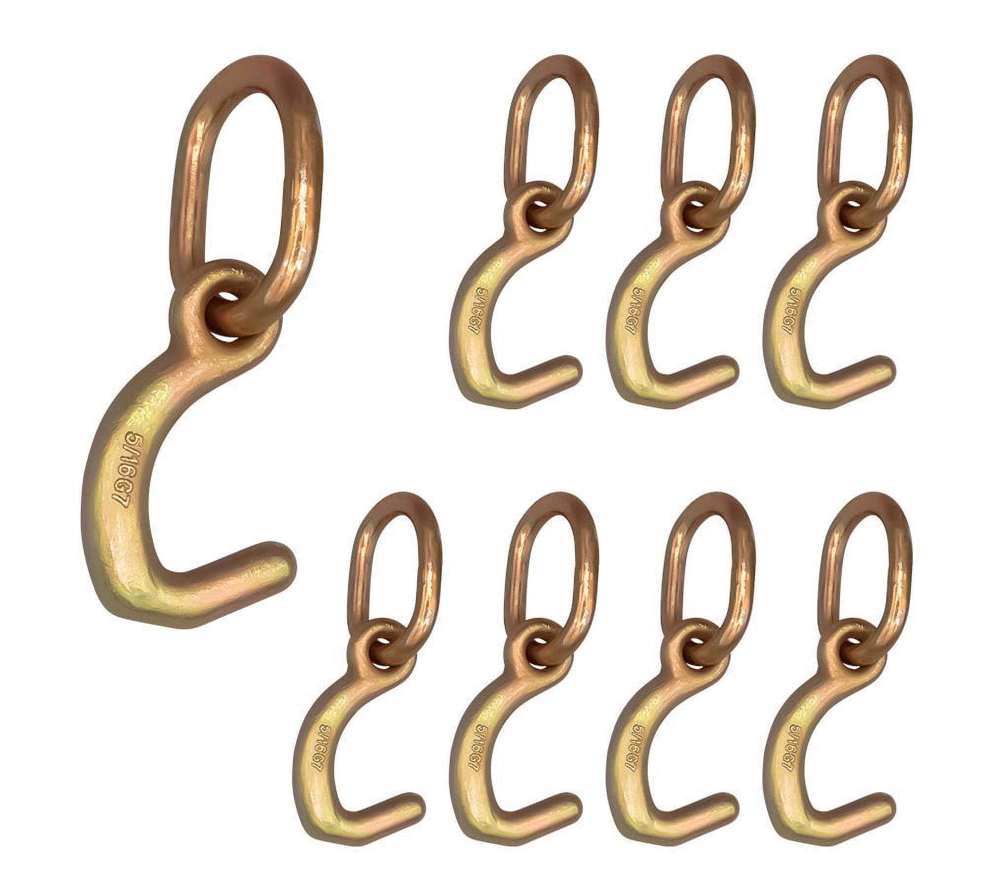 8 Pack G70 Forged Datsun Mini J Hook with Link for Car Hauling - 11000 ...