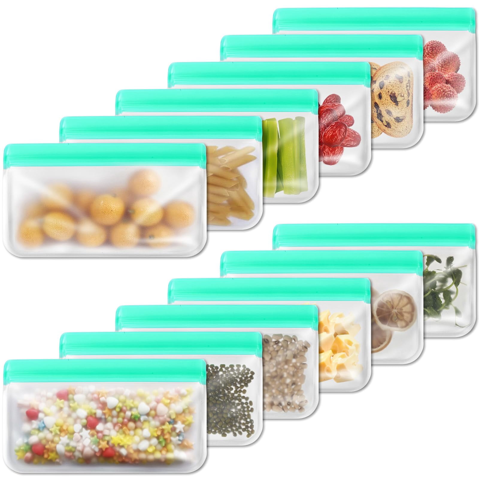 8 Pack Gallon Freezer Bags, Reusable Food Storage Silicone Bags ...