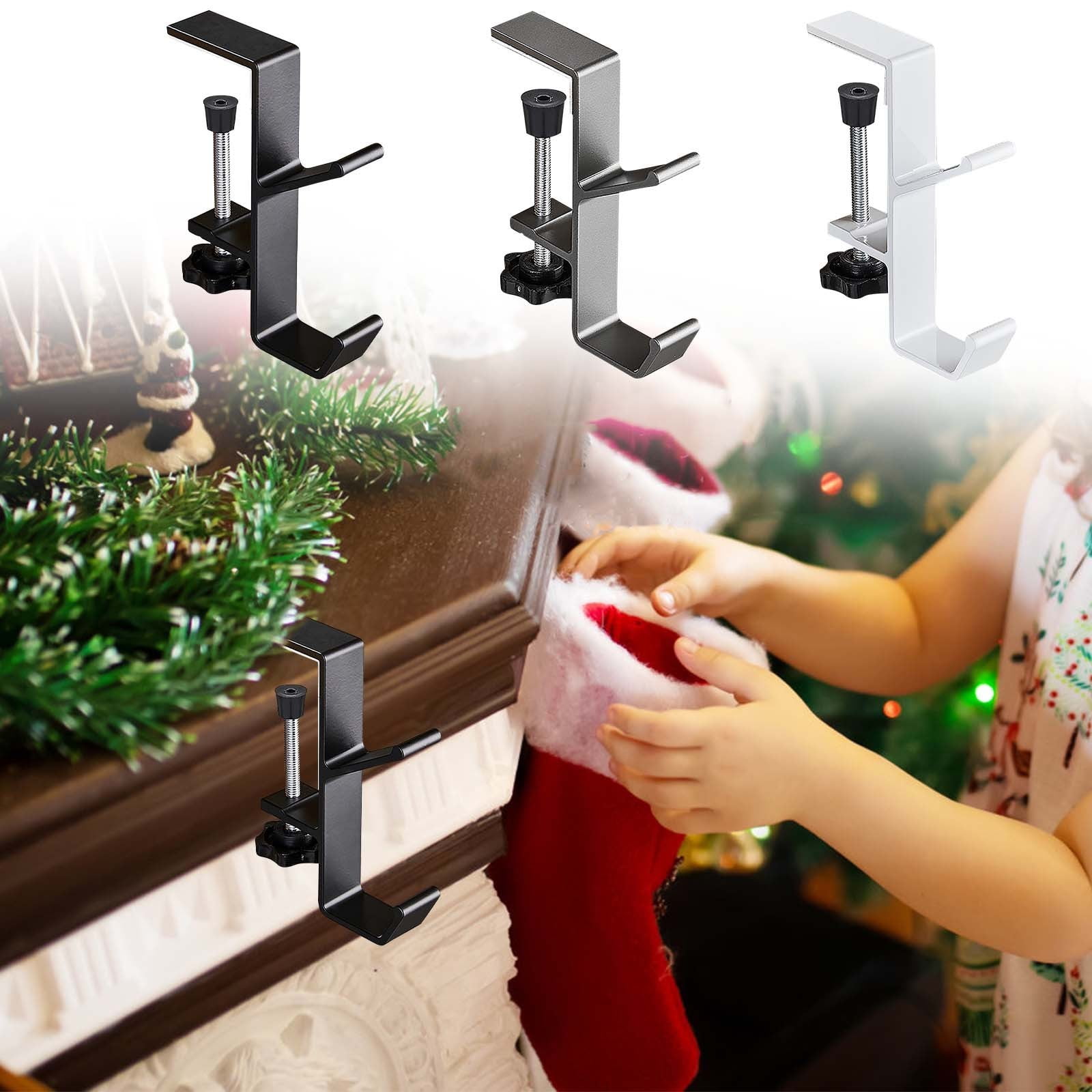 8 Pack Garland Stocking Hangers, No Drill Garland Fireplace Stocking ...