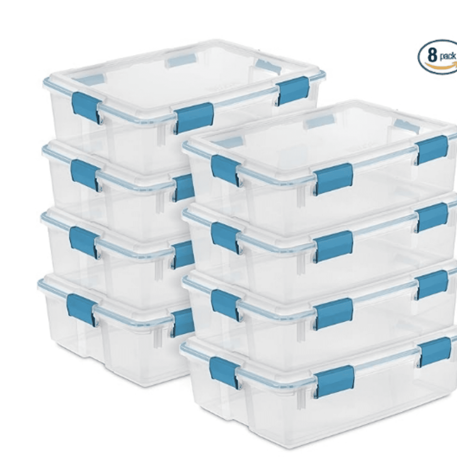 8-Pack Gasket Box, Weather-Resistant Storage Bins with Latching Lids ...