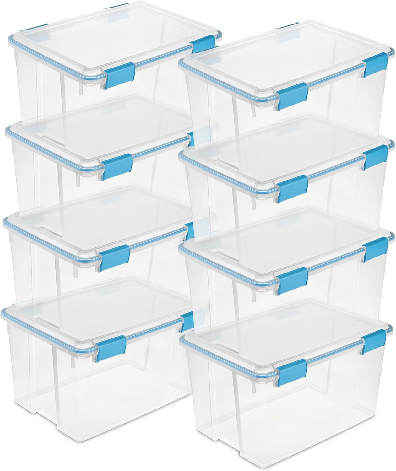 8-Pack Gasket Box, Weather-Resistant Storage Bins with Latching Lids ...